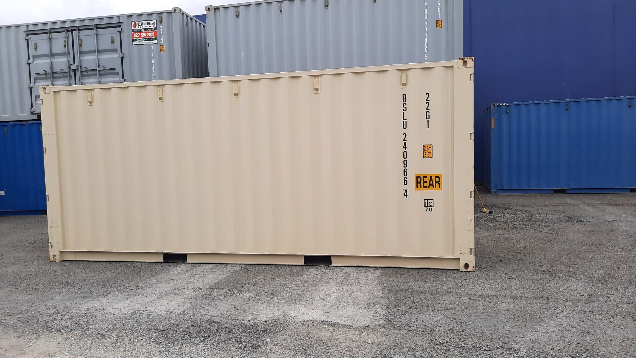 20′ DOUBLE DOOR CONTAINER – beige | Citi-Box Containers
